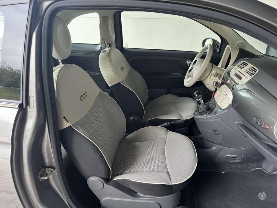 Grey Fiat 500 2014 in Vilnius, with an engine capacity of 1.24 L and mileage of 146 thousand km for 6940 €, photo 29 on AUTOMOTO.COM.LV