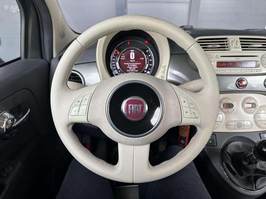 Grey Fiat 500 2014 in Vilnius, with an engine capacity of 1.24 L and mileage of 146 thousand km for 6940 €, photo 23 on AUTOMOTO.COM.LV