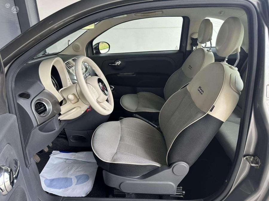 Grey Fiat 500 2014 in Vilnius, with an engine capacity of 1.24 L and mileage of 146 thousand km for 6940 €, photo 33 on AUTOMOTO.COM.LV