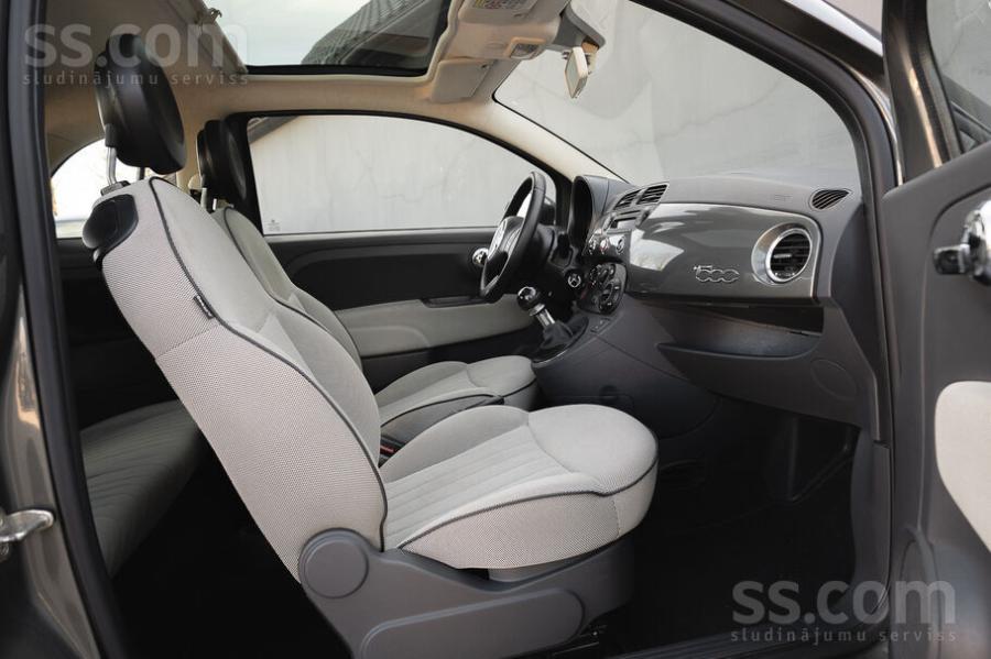 Pelēks Fiat 500 2013 Jelgava, ar dzinēja tilpumu 0.90 L un nobraukumu 167 tūkst. km par 4000 €, foto 11 vietnē AUTOMOTO.COM.LV