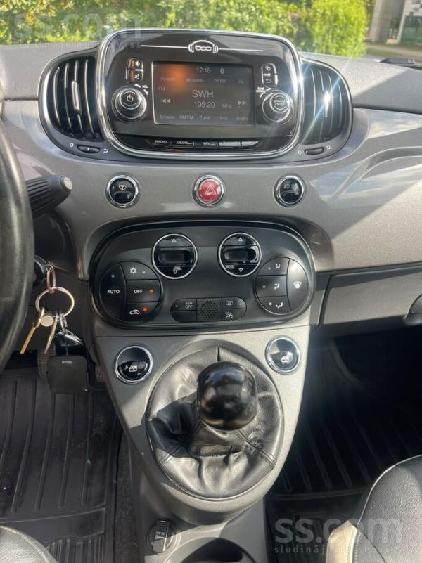 Grey Fiat 500 2016 in Jelgava, with an engine capacity of 1.20 L and mileage of 101 thousand km for 7200 €, photo 5 on AUTOMOTO.COM.LV