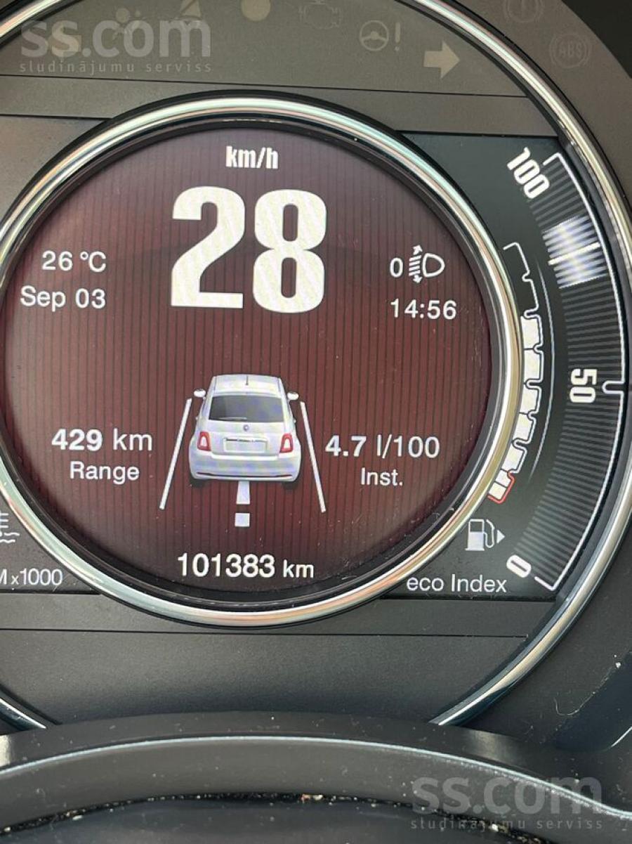 Pelēks Fiat 500 2016 Jelgava, ar dzinēja tilpumu 1.20 L un nobraukumu 101 tūkst. km par 7200 €, foto 12 vietnē AUTOMOTO.COM.LV