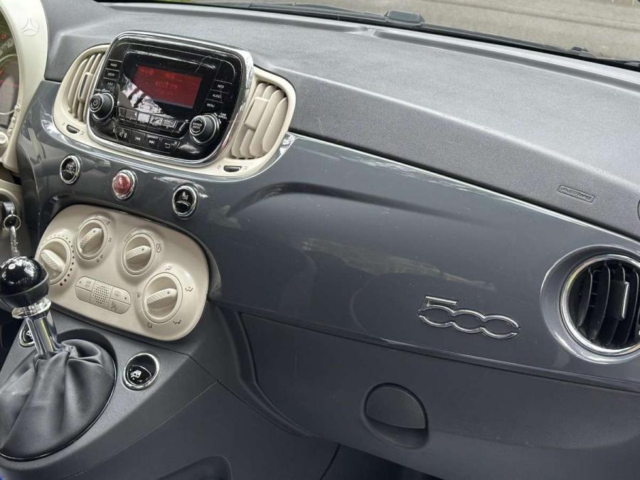 Pelēks Fiat 500 2017 Viļņa, ar dzinēja tilpumu 1.24 L un nobraukumu 92 tūkst. km par 7000 €, foto 22 vietnē AUTOMOTO.COM.LV