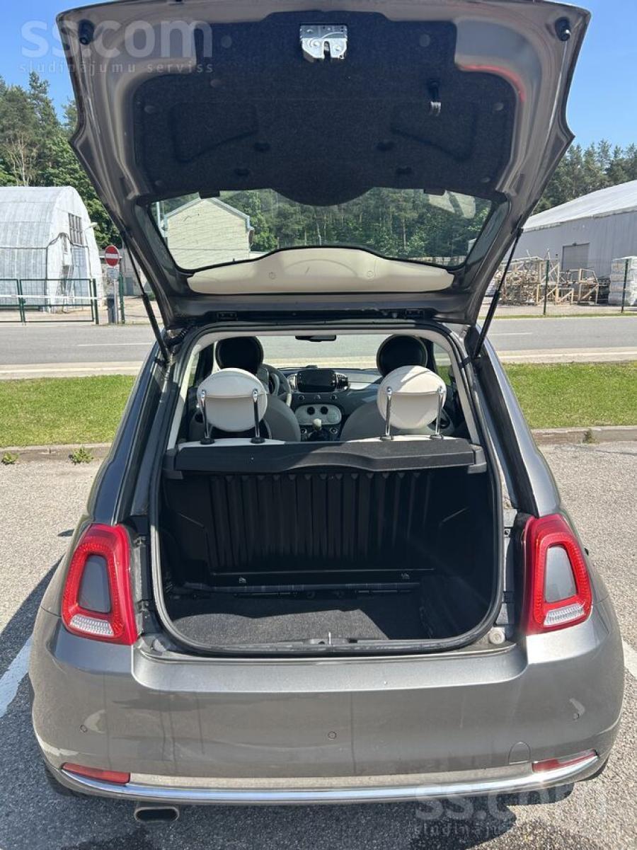 Pelēks Fiat 500 2019 Rīga, ar dzinēja tilpumu 1.20 L un nobraukumu 93 tūkst. km par 9500 €, foto 5 vietnē AUTOMOTO.COM.LV