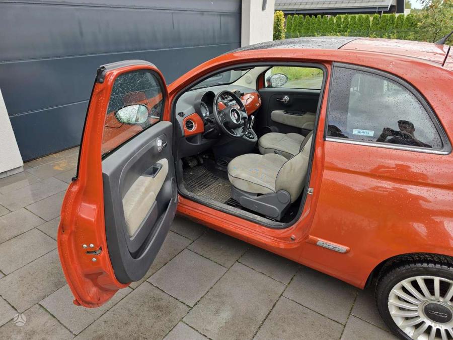 Oranžs Fiat 500 2008 Viļņa, ar dzinēja tilpumu 1.24 L un nobraukumu 157 tūkst. km par 3490 €, foto 10 vietnē AUTOMOTO.COM.LV