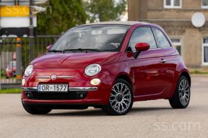 Sarkans Fiat 500 2009 Jelgava, ar dzinēja tilpumu 1.40 L un nobraukumu 134 tūkst. km par 5200 €, foto  vietnē AUTOMOTO.COM.LV