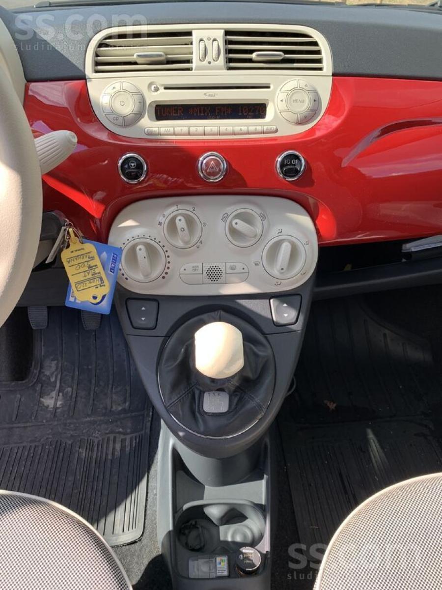 Red Fiat 500 2008 in Riga, with an engine capacity of 1.20 L and mileage of 116 thousand km for 3900 €, photo 14 on AUTOMOTO.COM.LV