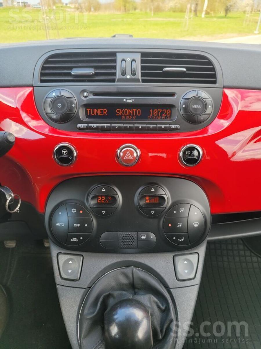 Sarkans Fiat 500 2009 Rīga, ar dzinēja tilpumu 1.30 L un nobraukumu 165 tūkst. km par 3350 €, foto 12 vietnē AUTOMOTO.COM.LV