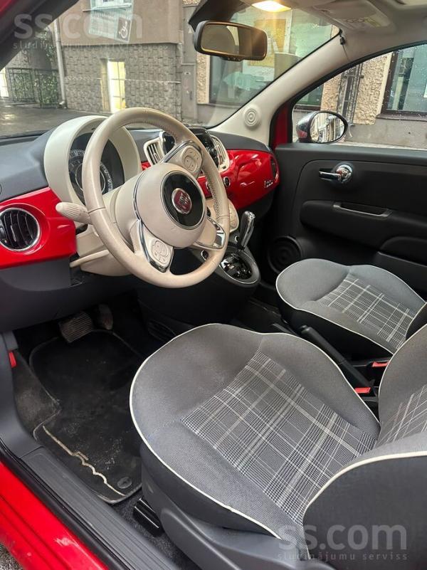 Sarkans Fiat 500 2016 Rīga, ar dzinēja tilpumu 1.20 L un nobraukumu 73 tūkst. km par 6500 €, foto 6 vietnē AUTOMOTO.COM.LV