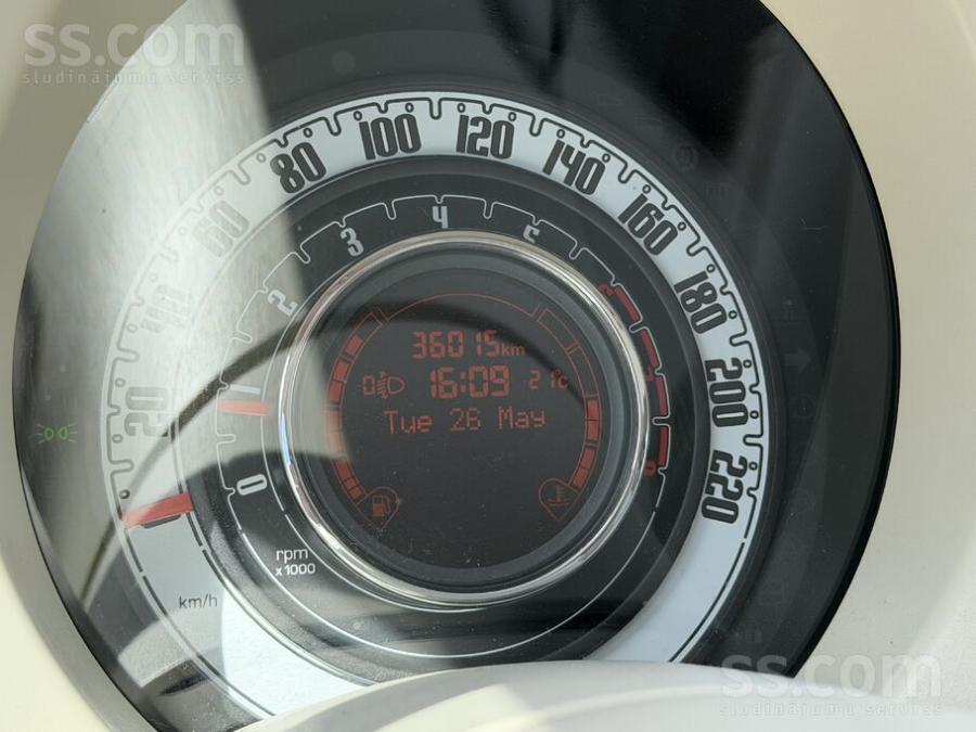Red Fiat 500 2010 in Riga, with an engine capacity of 1.20 L and mileage of 36 thousand km for 4400 €, photo 11 on AUTOMOTO.COM.LV