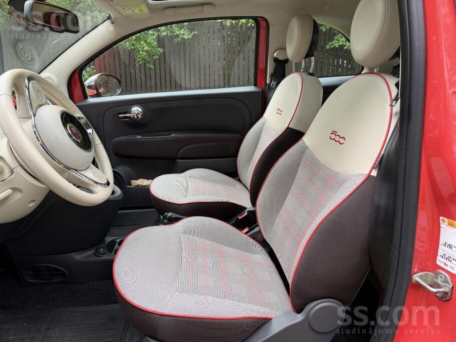 Red Fiat 500 2016 in Jurmala, with an engine capacity of 1.20 L and mileage of 123 thousand km for 8000 €, photo 9 on AUTOMOTO.COM.LV
