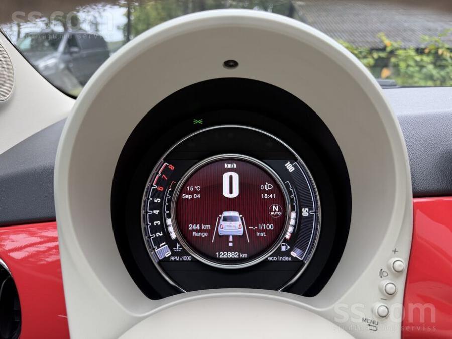 Red Fiat 500 2016 in Jurmala, with an engine capacity of 1.20 L and mileage of 123 thousand km for 8000 €, photo 12 on AUTOMOTO.COM.LV