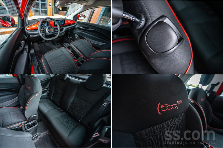 Red Fiat 500 2022 in Riga, with an engine capacity of 0.00 L and mileage of 27 thousand km for 17500 €, photo 24 on AUTOMOTO.COM.LV