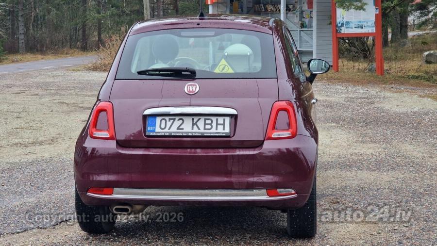 Violet Fiat 500 2020 in Tallinn, with an engine capacity of 1.20 L and mileage of 87 thousand km for 10500 €, photo 6 on AUTOMOTO.COM.LV