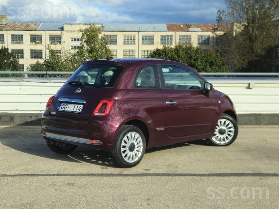 Violet Fiat 500 2021 in Riga, with an engine capacity of 1.20 L and mileage of 45 thousand km for 8590 €, photo 5 on AUTOMOTO.COM.LV