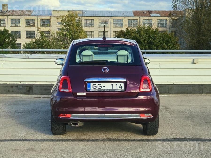 Violet Fiat 500 2021 in Riga, with an engine capacity of 1.20 L and mileage of 45 thousand km for 8590 €, photo 6 on AUTOMOTO.COM.LV