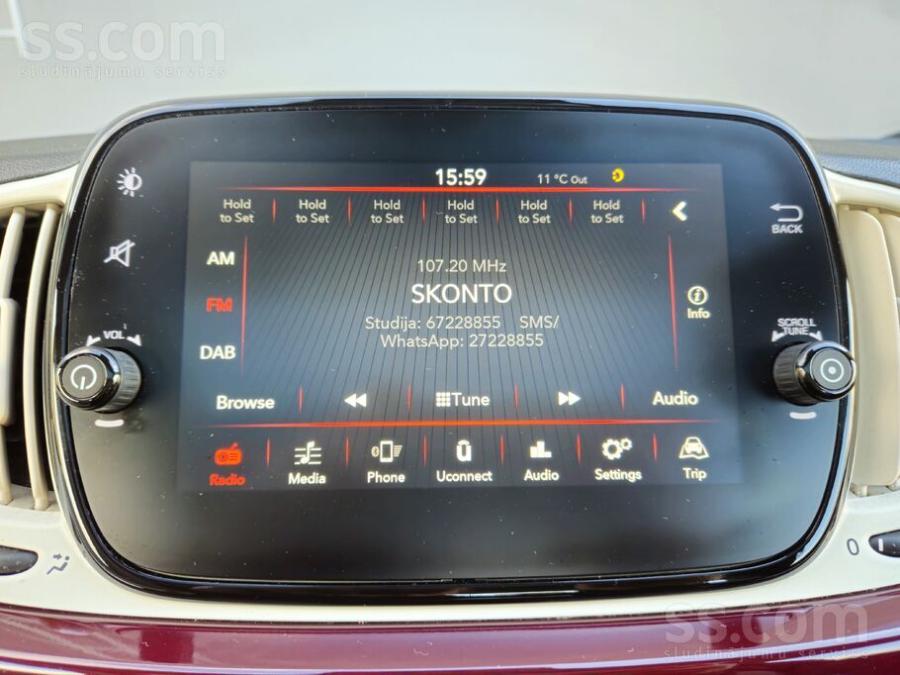Violet Fiat 500 2021 in Riga, with an engine capacity of 1.20 L and mileage of 45 thousand km for 8590 €, photo 13 on AUTOMOTO.COM.LV