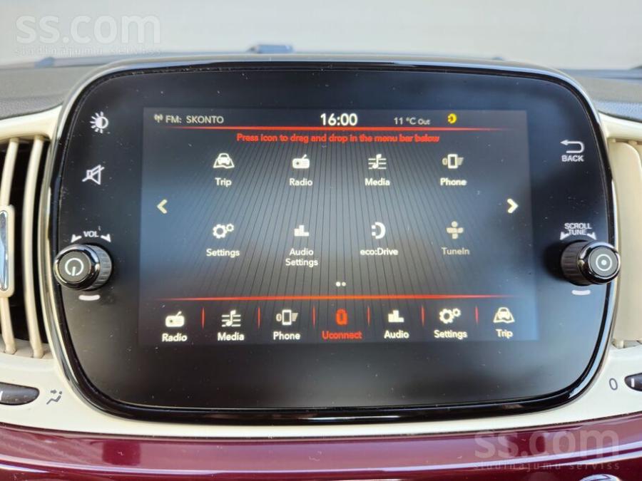 Violet Fiat 500 2021 in Riga, with an engine capacity of 1.20 L and mileage of 45 thousand km for 8590 €, photo 15 on AUTOMOTO.COM.LV
