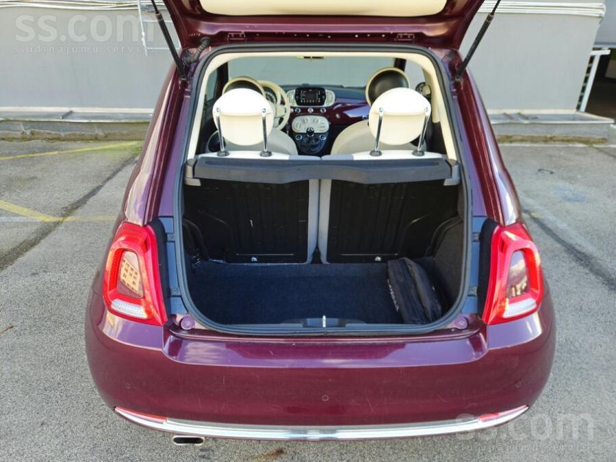 Violet Fiat 500 2021 in Riga, with an engine capacity of 1.20 L and mileage of 45 thousand km for 8590 €, photo 24 on AUTOMOTO.COM.LV