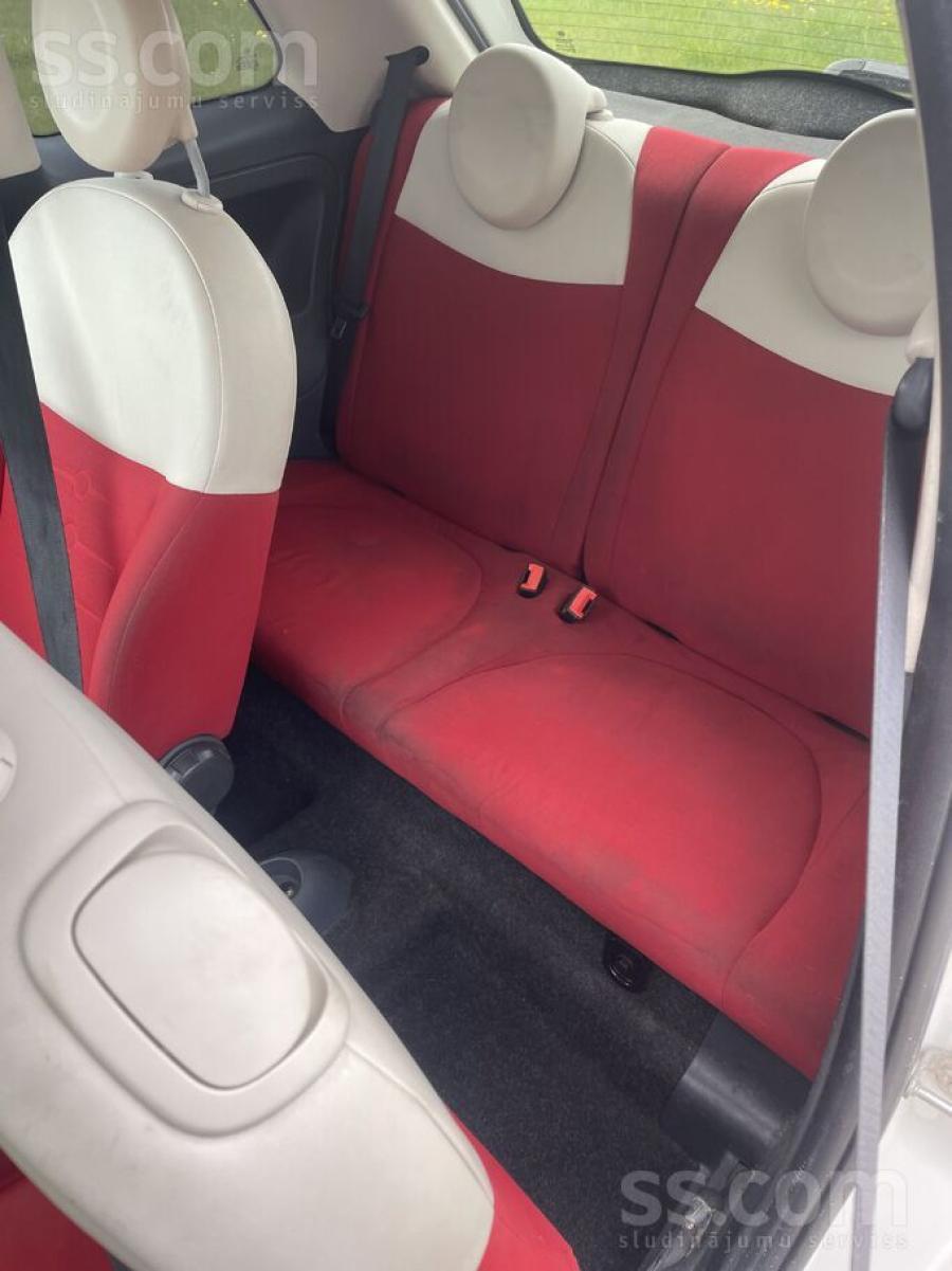 White Fiat 500 2008 in Ogre, with an engine capacity of 1.20 L and mileage of 230 thousand km for 2550 €, photo 9 on AUTOMOTO.COM.LV