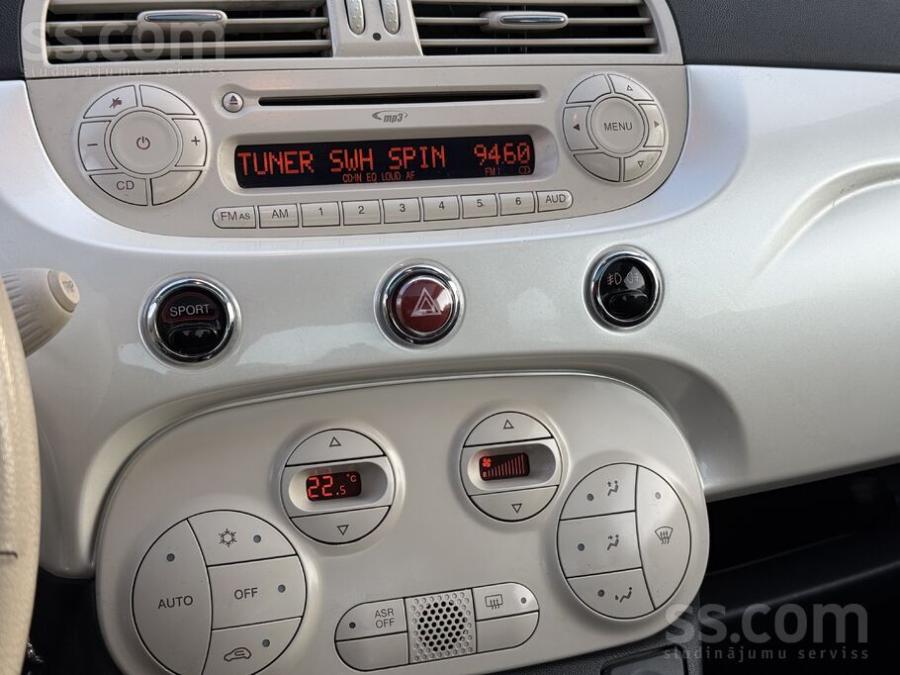 White Fiat 500 2008 in Liepaja, with an engine capacity of 1.40 L and mileage of 228 thousand km for 3525 €, photo 10 on AUTOMOTO.COM.LV