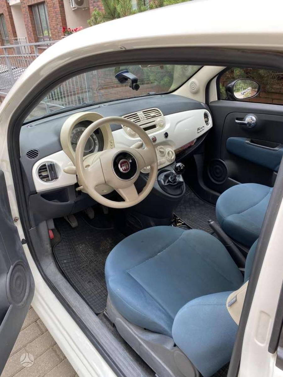 White Fiat 500 2008 in Vilnius, with an engine capacity of 1.24 L and mileage of 218 thousand km for 1999 €, photo 10 on AUTOMOTO.COM.LV