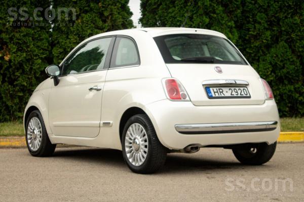 White Fiat 500 2011 in Jelgava, with an engine capacity of 1.20 L and mileage of 341 thousand km for 2800 €, photo 5 on AUTOMOTO.COM.LV
