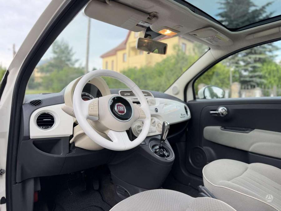 White Fiat 500 2014 in Vilnius, with an engine capacity of 1.20 L and mileage of 130 thousand km for 4450 €, photo 25 on AUTOMOTO.COM.LV