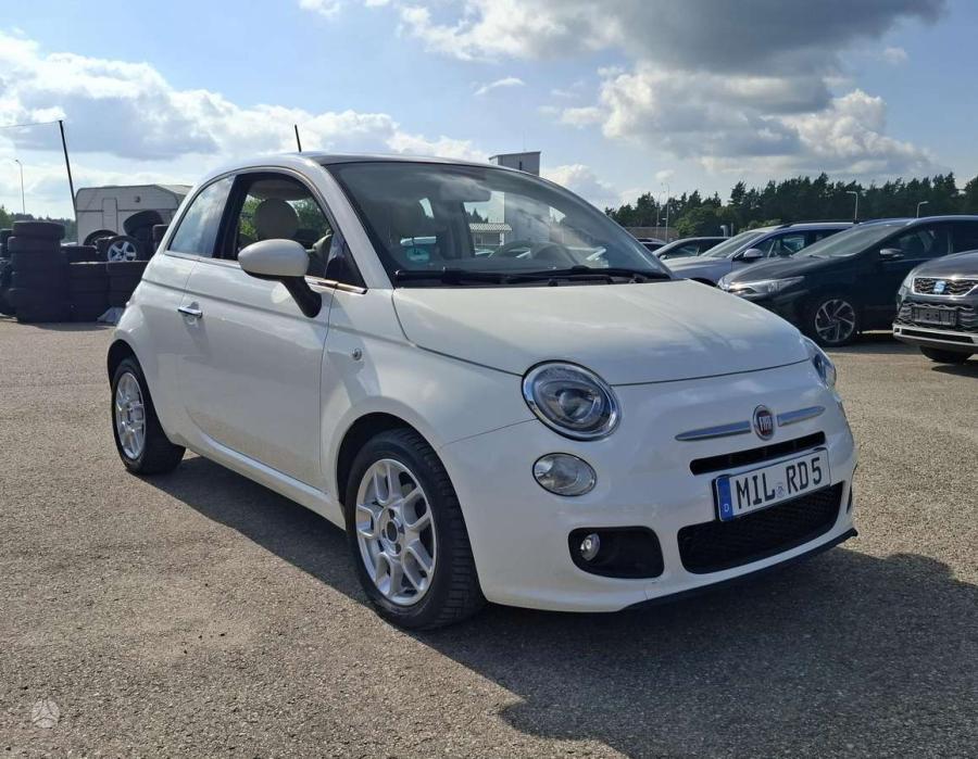 White Fiat 500 2014 in Utena, with an engine capacity of 0.88 L and mileage of 130 thousand km for 3900 €, photo 1 on AUTOMOTO.COM.LV