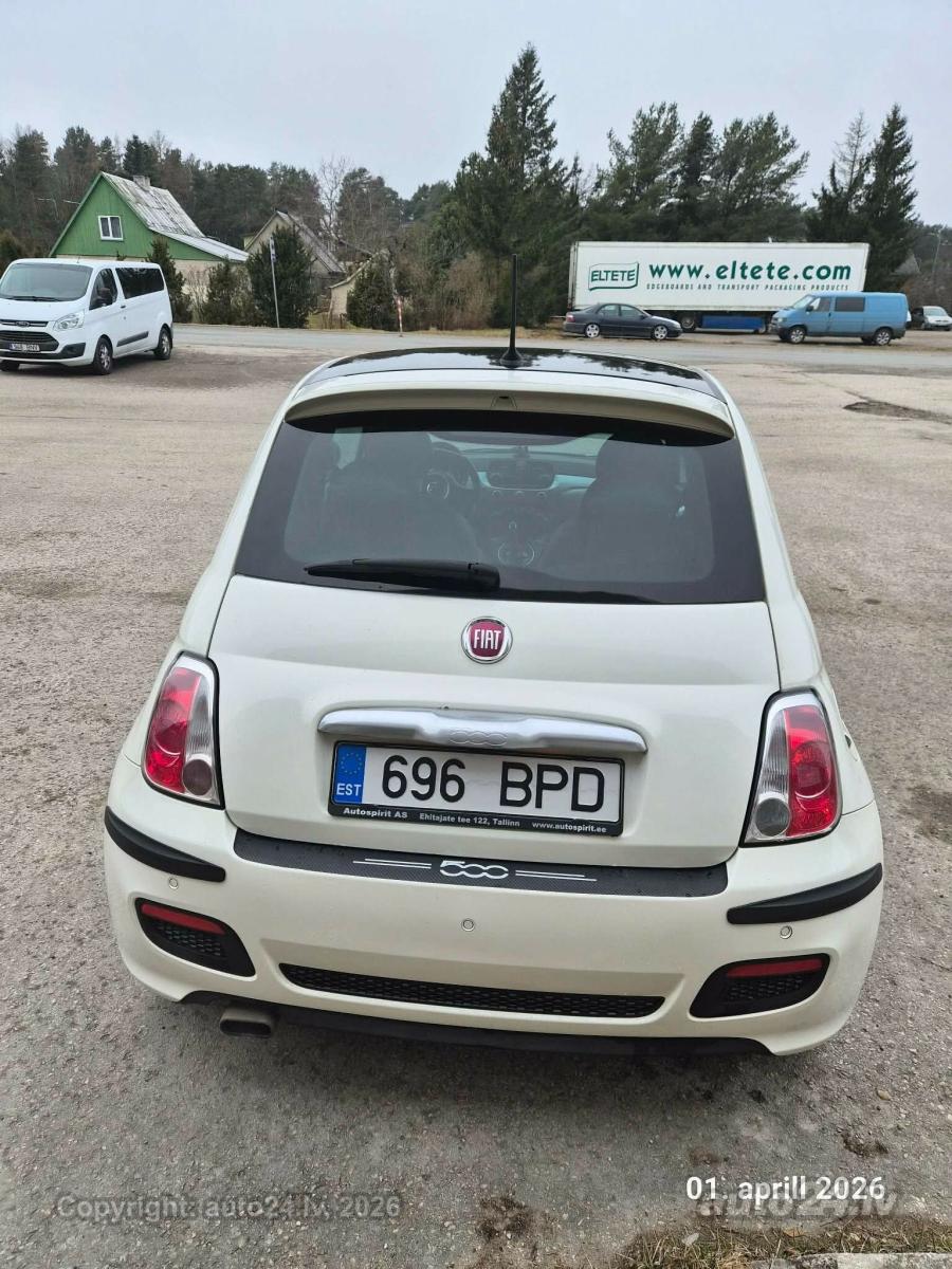 White Fiat 500 2015 in Haapsalu, with an engine capacity of 1.20 L and mileage of 75 thousand km for 6900 €, photo 5 on AUTOMOTO.COM.LV