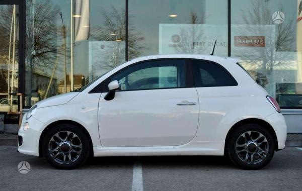 White Fiat 500 2015 in Vilnius, with an engine capacity of 1.24 L and mileage of 76 thousand km for 7700 €, photo 3 on AUTOMOTO.COM.LV