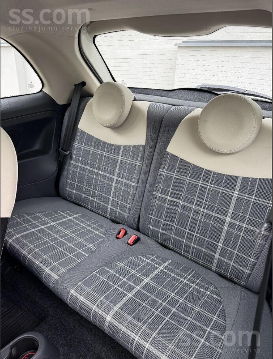 Balts Fiat 500 2017 Rīga, ar dzinēja tilpumu 1.20 L un nobraukumu 72 tūkst. km par 11990 €, foto 8 vietnē AUTOMOTO.COM.LV