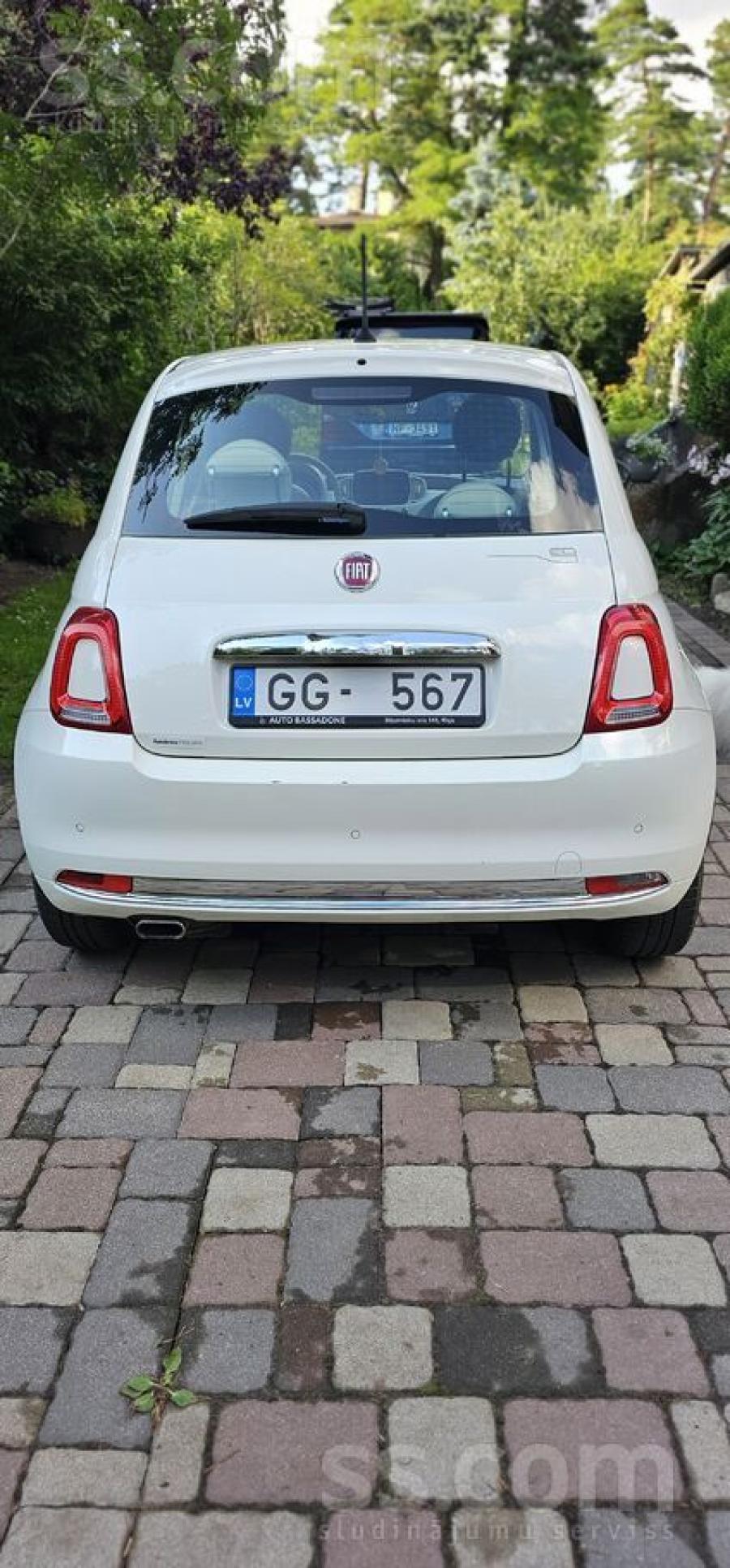 White Fiat 500 2019 in Jurmala, with an engine capacity of 1.20 L and mileage of 50 thousand km for 8500 €, photo 3 on AUTOMOTO.COM.LV