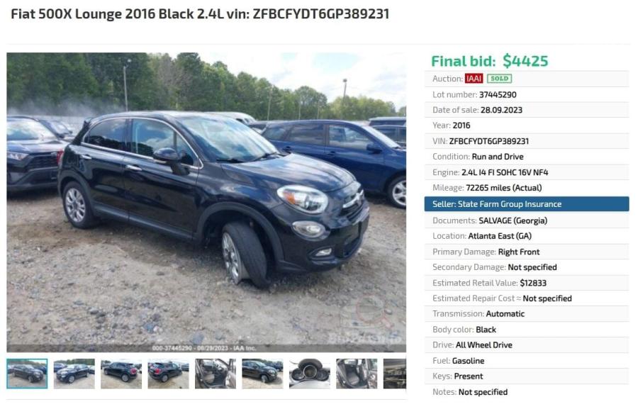 Black Fiat 500-x 2016 in Kaunas, with an engine capacity of 2.40 L and mileage of 137 thousand km for 7750 €, photo 25 on AUTOMOTO.COM.LV