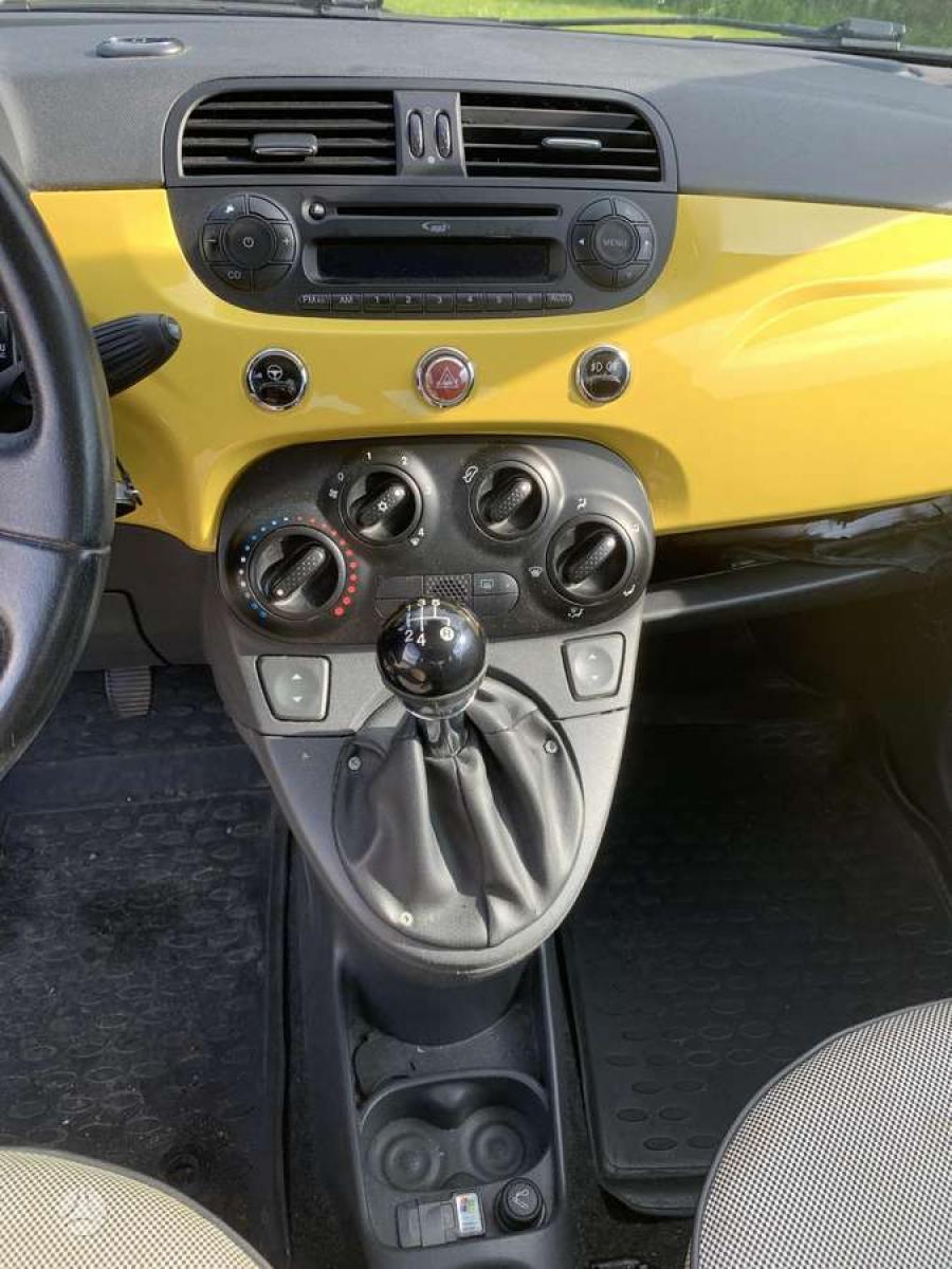 Dzeltens Fiat 500 2010 Utena, ar dzinēja tilpumu 1.25 L un nobraukumu 200 tūkst. km par 2250 €, foto 15 vietnē AUTOMOTO.COM.LV
