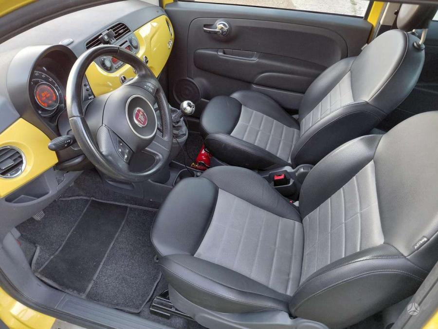 Dzeltens Fiat 500 2010 Kauņa, ar dzinēja tilpumu 1.25 L un nobraukumu 168 tūkst. km par 3500 €, foto 6 vietnē AUTOMOTO.COM.LV