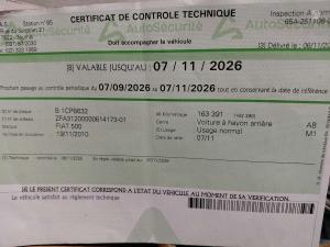 Dzeltens Fiat 500 2010 Kauņa, ar dzinēja tilpumu 1.25 L un nobraukumu 168 tūkst. km par 3500 €, foto 12 vietnē AUTOMOTO.COM.LV