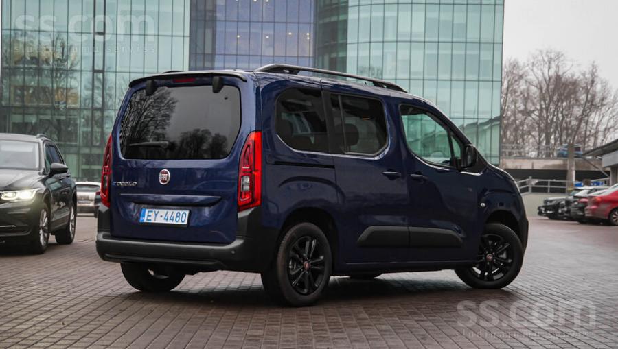 Blue Fiat Doblo 2023 in Riga, with an engine capacity of 1.60 L and mileage of 0 thousand km for 25800 €, photo 3 on AUTOMOTO.COM.LV