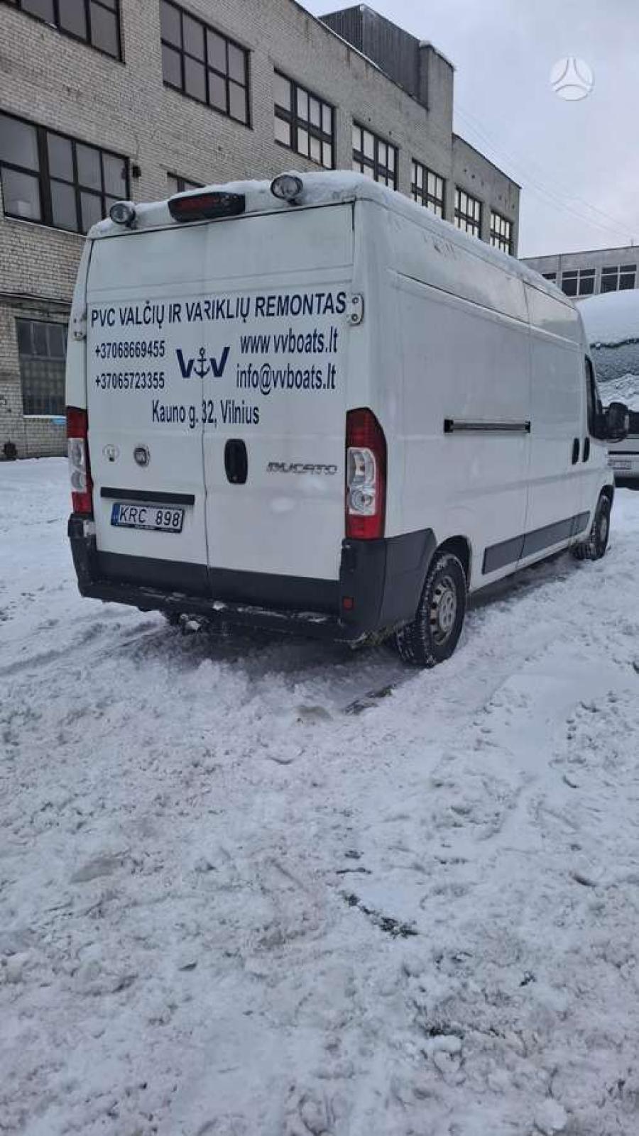 White Fiat Ducato 2012 in Vilnius, with an engine capacity of 2.30 L and mileage of 202 thousand km for 4200 €, photo 5 on AUTOMOTO.COM.LV