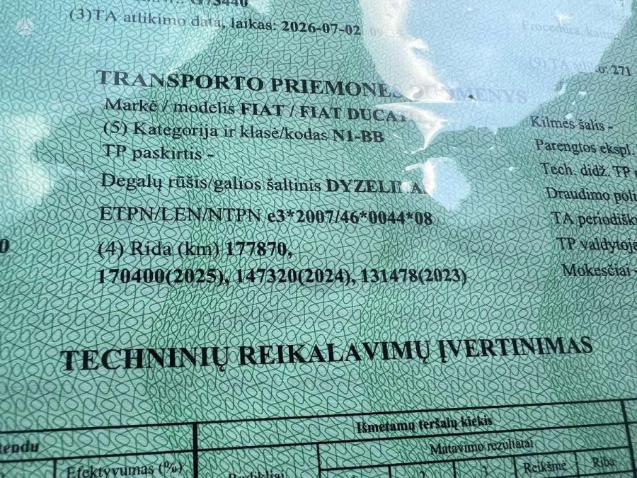 White Fiat Ducato 2015 in Kaunas, with an engine capacity of 2.30 L and mileage of 178 thousand km for 5250 €, photo 16 on AUTOMOTO.COM.LV