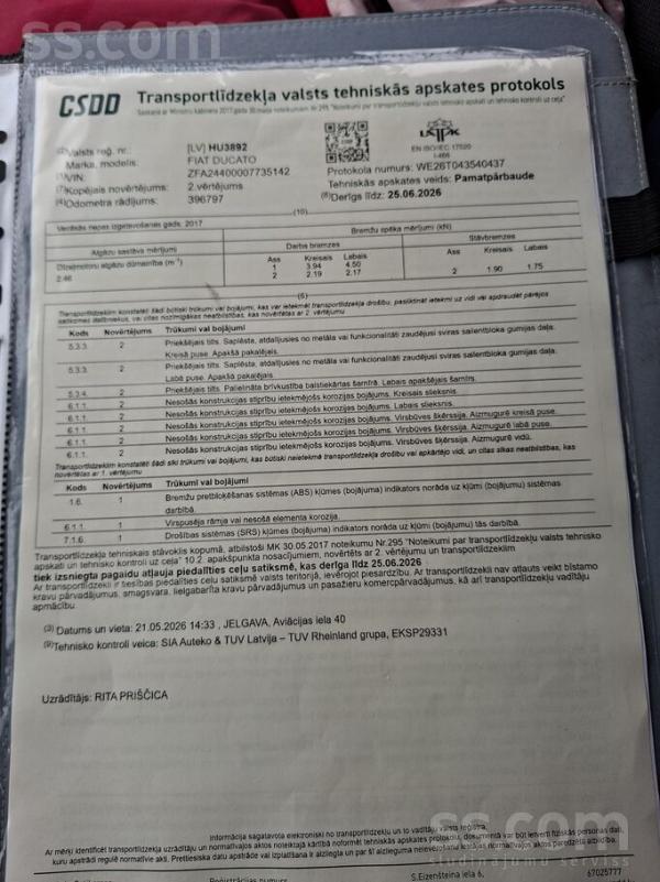 Balts Fiat Ducato 2006 Bauska, ar dzinēja tilpumu 2.30 L un nobraukumu 397 tūkst. km par 1025 €, foto 6 vietnē AUTOMOTO.COM.LV