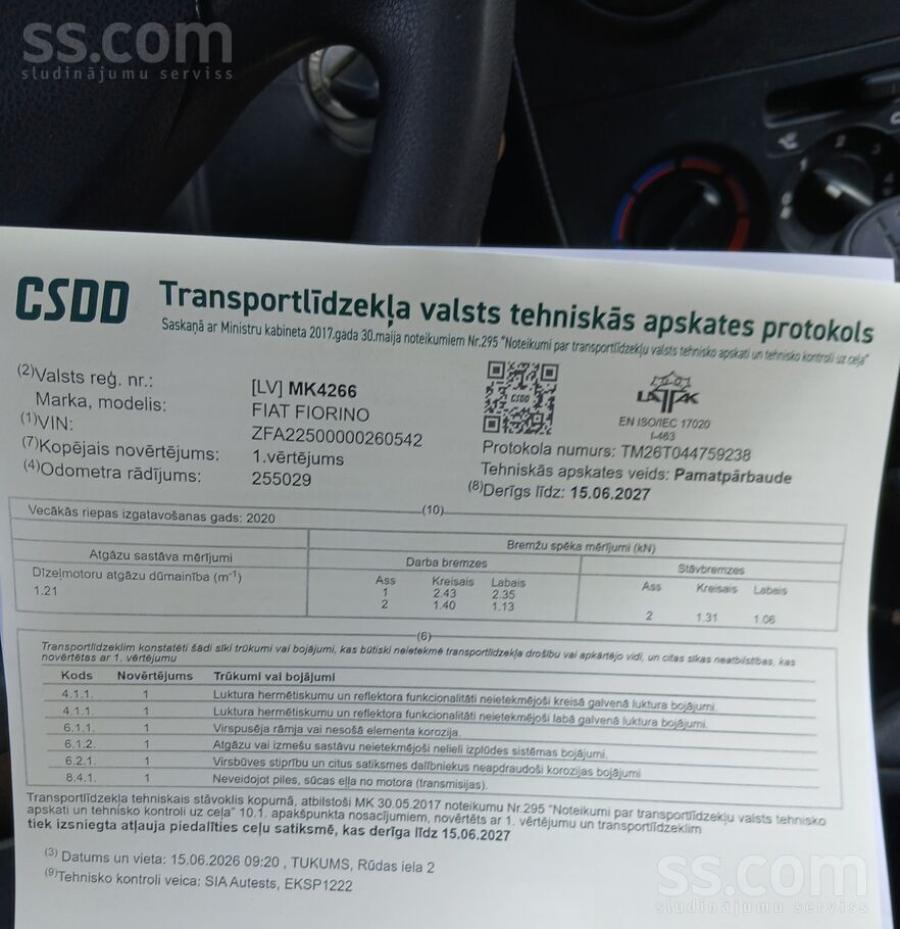 Red Fiat Fiorino 2011 in Tukums, with an engine capacity of 1.30 L and mileage of 255 thousand km for 1500 €, photo 6 on AUTOMOTO.COM.LV