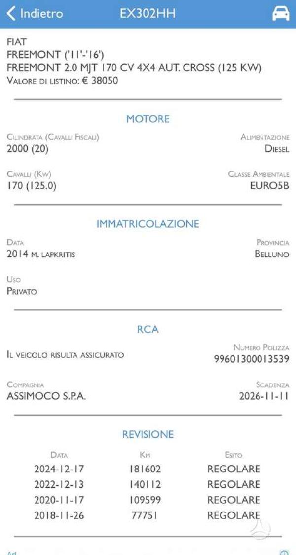 Brūns Fiat Freemont 2014 Kauņa, ar dzinēja tilpumu 2.00 L un nobraukumu 207 tūkst. km par 5850 €, foto 10 vietnē AUTOMOTO.COM.LV