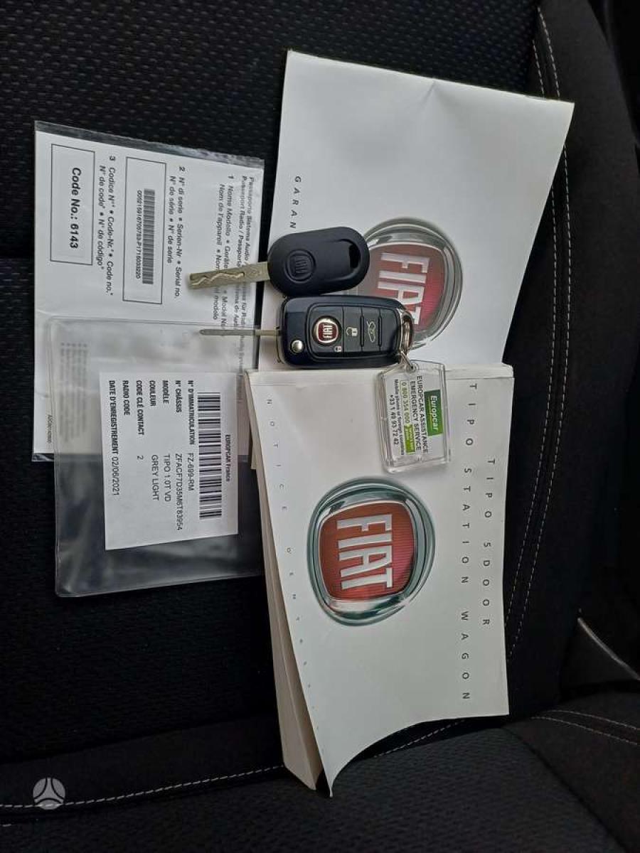 Pelēks Fiat Tipo 2021 Anykščiai, ar dzinēja tilpumu 1.00 L un nobraukumu 61 tūkst. km par 8990 €, foto 29 vietnē AUTOMOTO.COM.LV