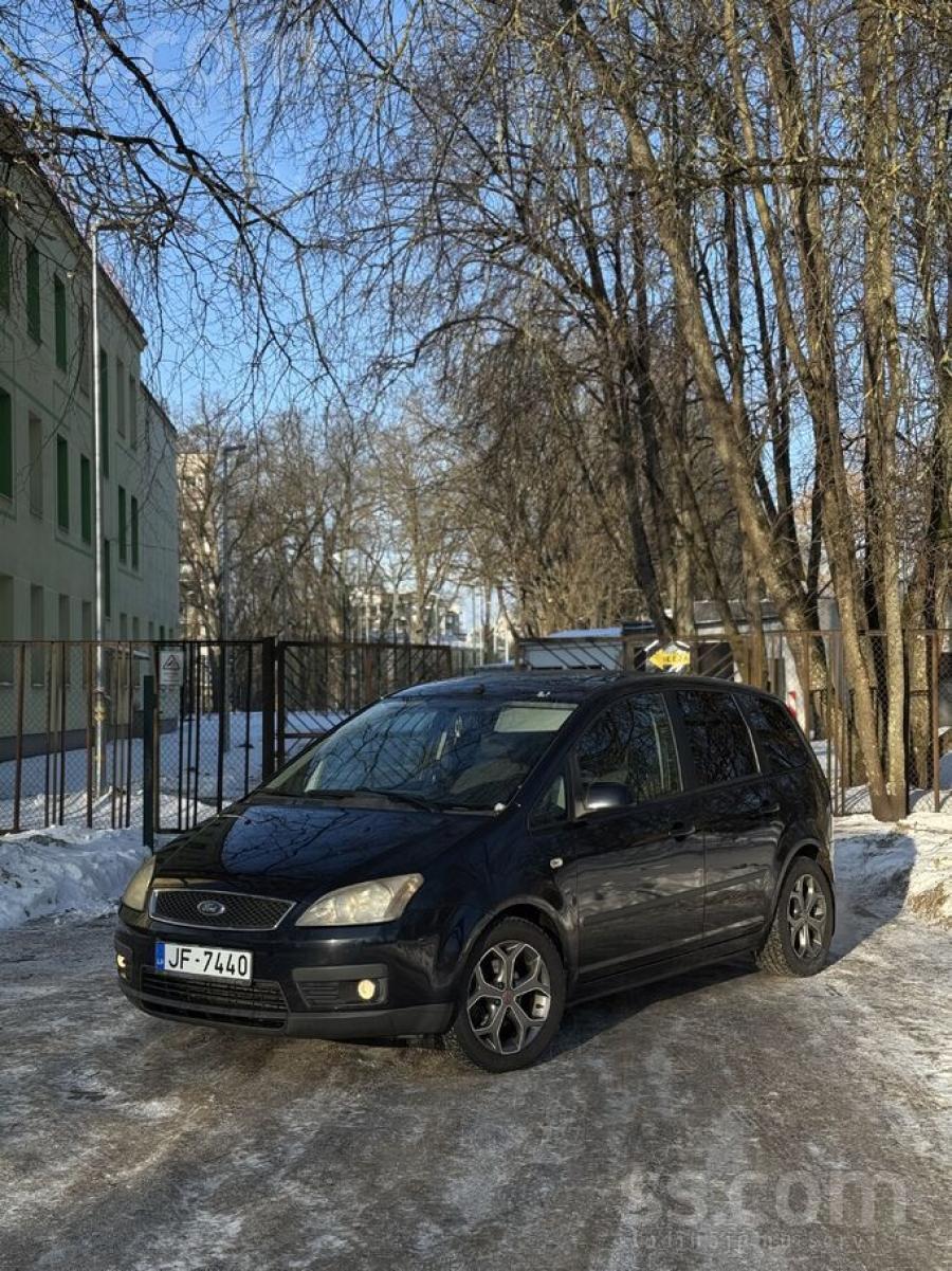 Black Ford C-Max 2006 in Riga, with an engine capacity of 1.60 L and mileage of 324 thousand km for 1790 €, photo 1 on AUTOMOTO.COM.LV