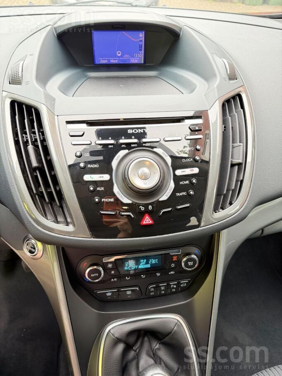 Black Ford C-Max 2013 in Valmiera, with an engine capacity of 1.60 L and mileage of 209 thousand km for 4995 €, photo 15 on AUTOMOTO.COM.LV