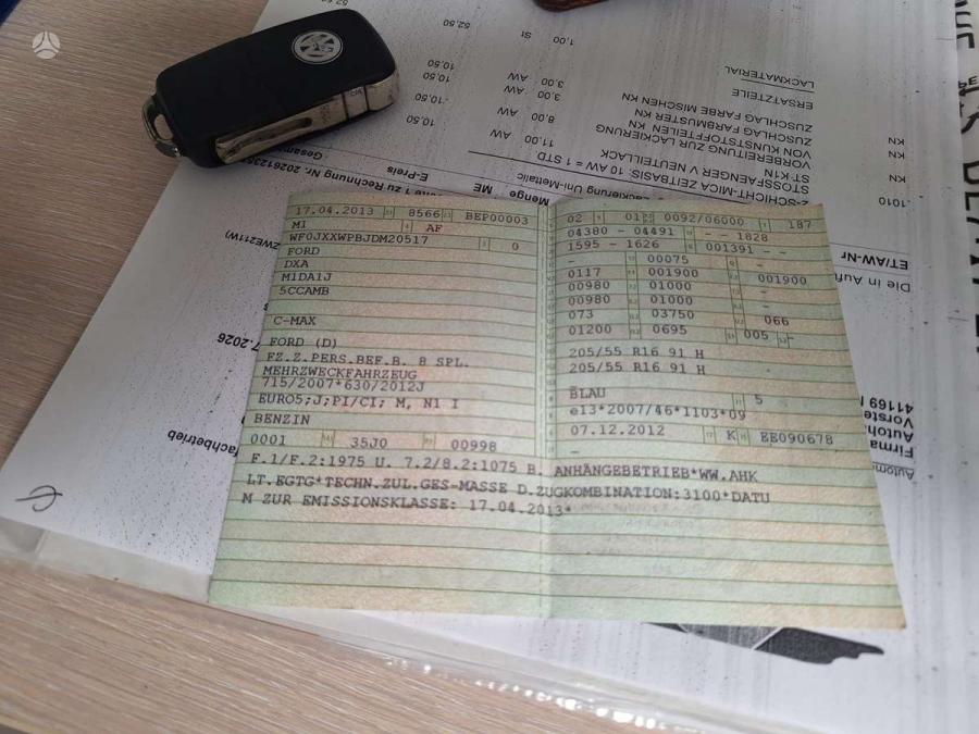Zils Ford C-Max 2013 Jurbarkas, ar dzinēja tilpumu 1.00 L un nobraukumu 151 tūkst. km par 3550 €, foto 23 vietnē AUTOMOTO.COM.LV
