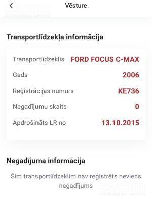 Форд Си-Макс 2006 в Добеле, объемом двигателя 1.80 л и пробегом 316 тыс. км за 1550 €, фото 18 на AUTOMOTO.COM.LV