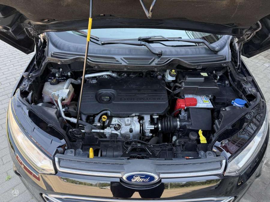 Black Ford EcoSport 2016 in Utena, with an engine capacity of 1.50 L and mileage of 150 thousand km for 6750 €, photo 11 on AUTOMOTO.COM.LV