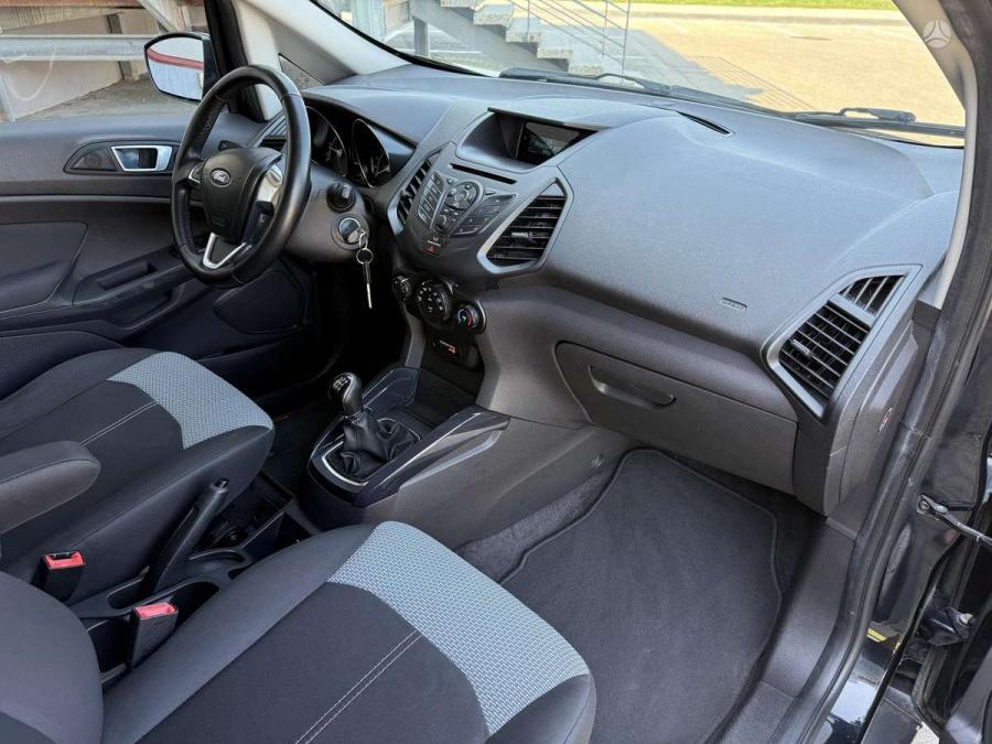 Black Ford EcoSport 2016 in Utena, with an engine capacity of 1.50 L and mileage of 150 thousand km for 6750 €, photo 20 on AUTOMOTO.COM.LV